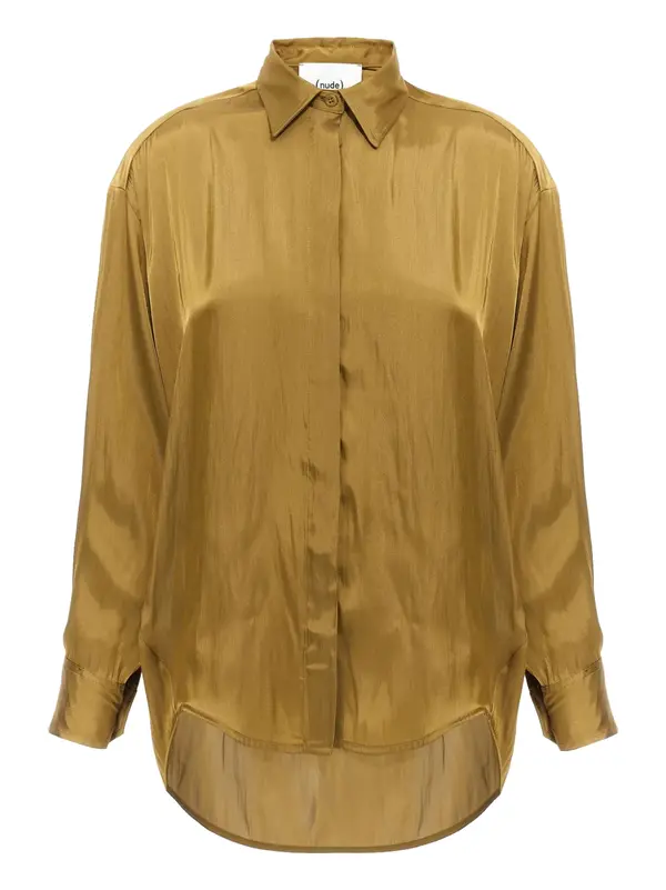 NUDE Satin Shirt - Gold