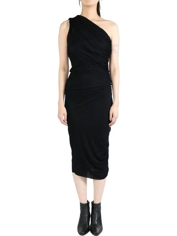 Rick Owens Draped Midi Dress - Black