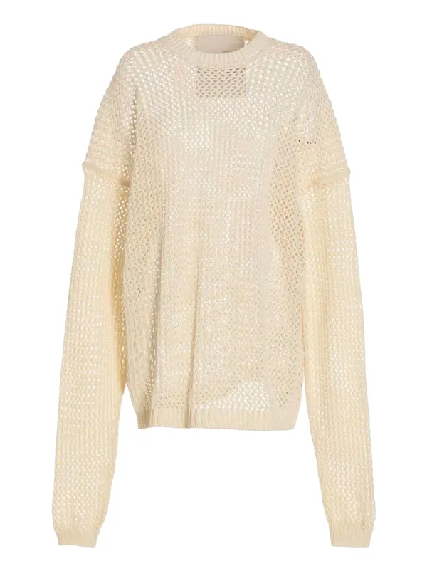 RAMAEL Bio Cable Sweater - White