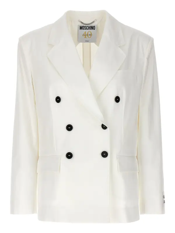 Moschino Double-breasted Blazer - White