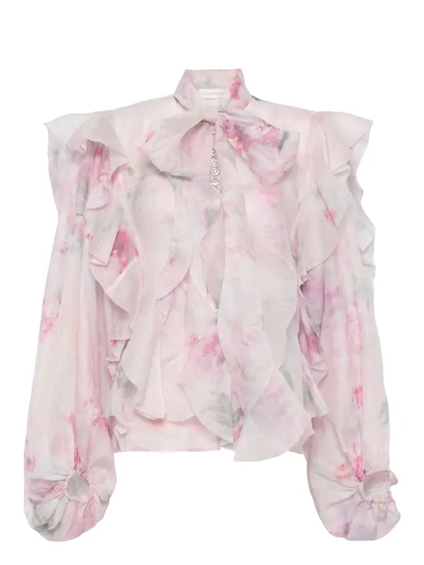 Zimmermann Crush Blouse - Pink