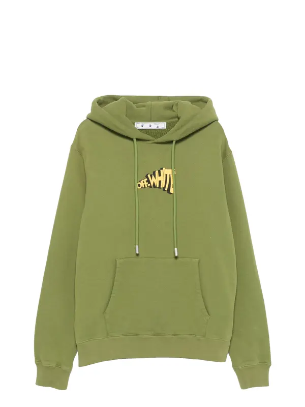 Off-White Arrows-print Hoodie - Green