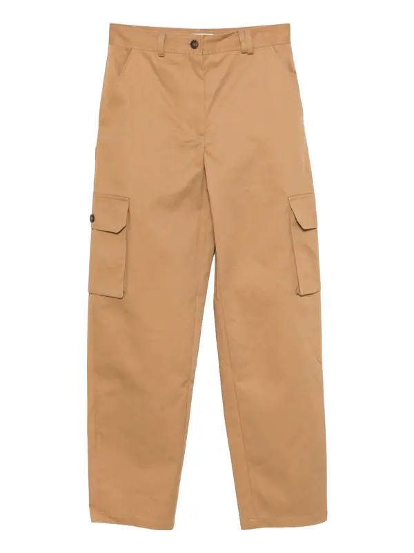 Maison Kitsuné Logo-embroidered Chinos - Brown