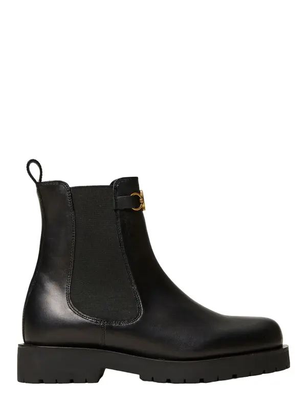 TWINSET Leather Chelsea Boots - Black