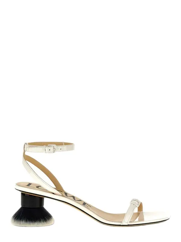 Loewe 40mm Petal Brush Sandals - White