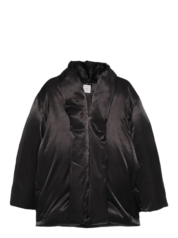 TOTEME Satin Puffer Jacket - Black