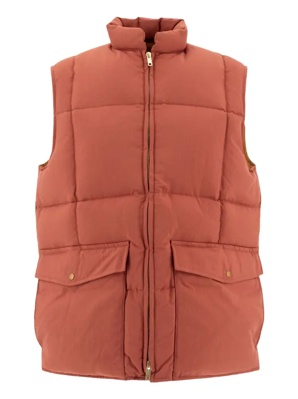 BEAMS Quilted Down Gilet - Orange