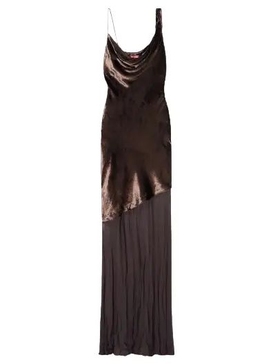 Staud Beaton Draped Gown - Chocolate