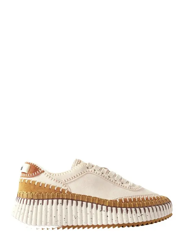Chloé Nama Embroidered Sneakers - White