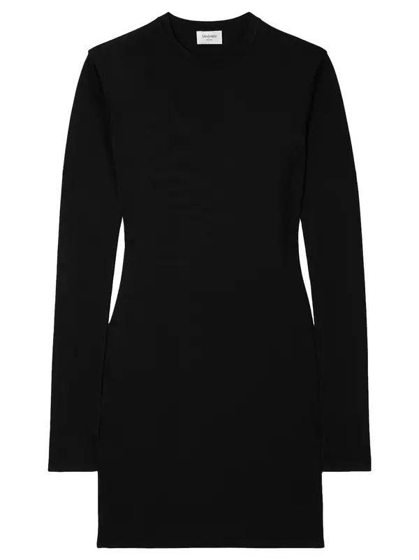 Saint Laurent Knitted Mini Dress - Black