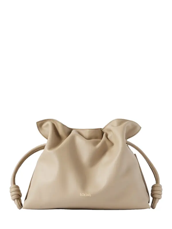 Loewe Flamenco Leather Clutch - Neutrals