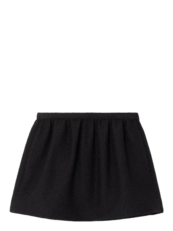 Gucci Embroidered Wool-blend Bouclé Mini Skirt - Black