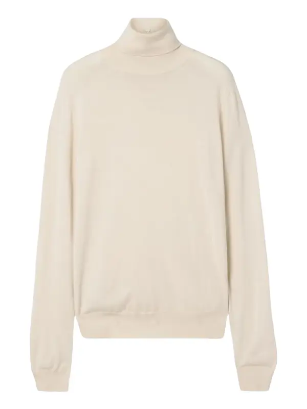 THE ROW Heva Wool-jersey Turtleneck - Ecru