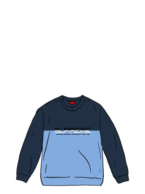 Supreme Split Logo Pullover - Navy Blue