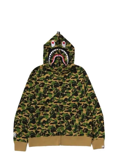 BAPE Abc Camo Separate Shark Full Zip Hoodie - Green