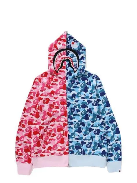 BAPE Camo Shark Full Zip Hoodie - Pink