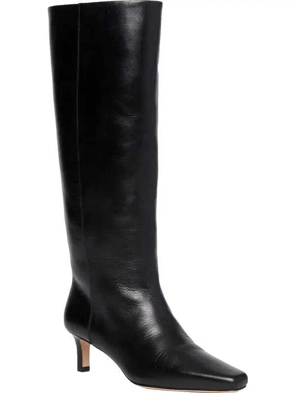 Paige Ansley Kitten Heel Knee High Boots - Black