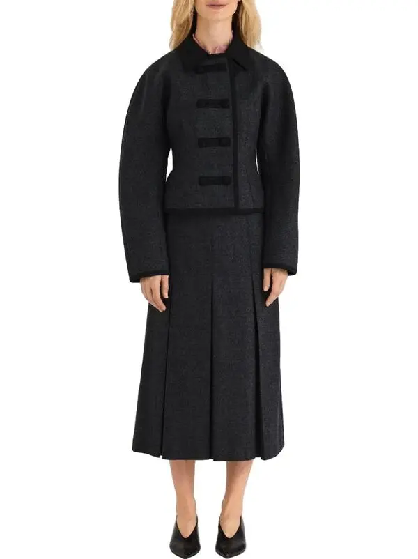 Rebecca Taylor Lucien Pleated Skirt - Charcoal