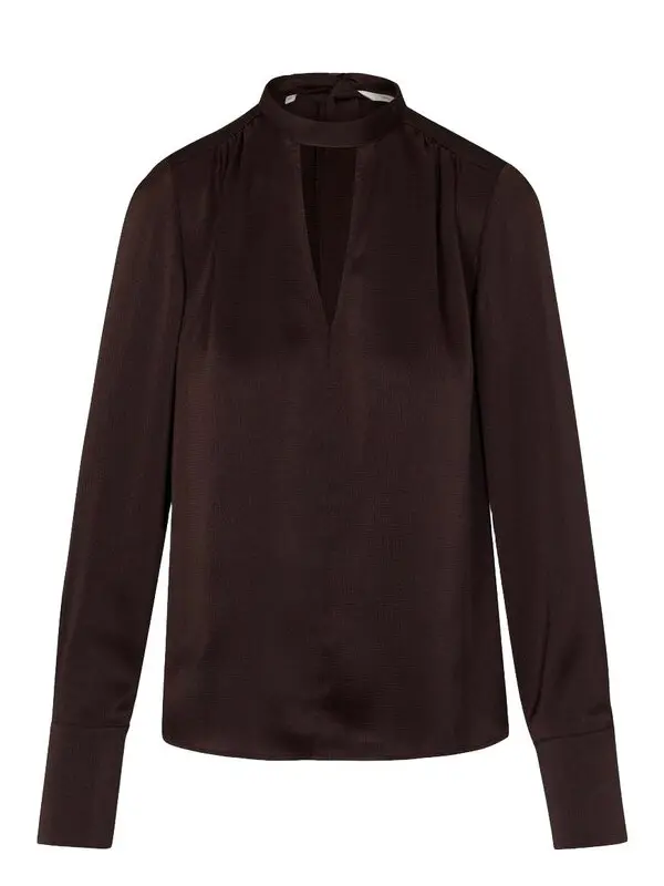 Rebecca Taylor Gianna Tie Neck Blouse - Raisin