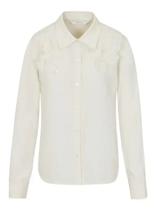 Rebecca Taylor Mia Floral Appliqué Top - Ivory