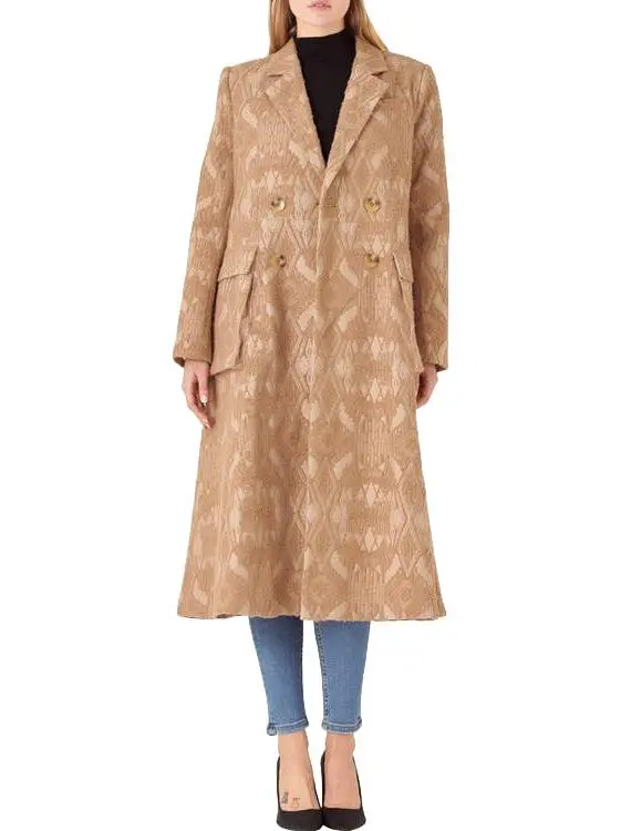 English Factory Brocade Swing Coat - Camel