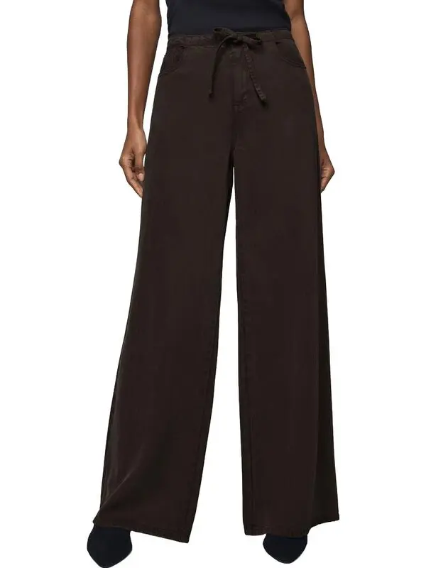 Splendid Lounge Denim Wide Leg Pants - Soft Chocolate Brown