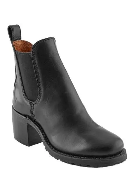 Frye Sabrina Block Heel Chelsea Boot - Black - Phoenix Leather