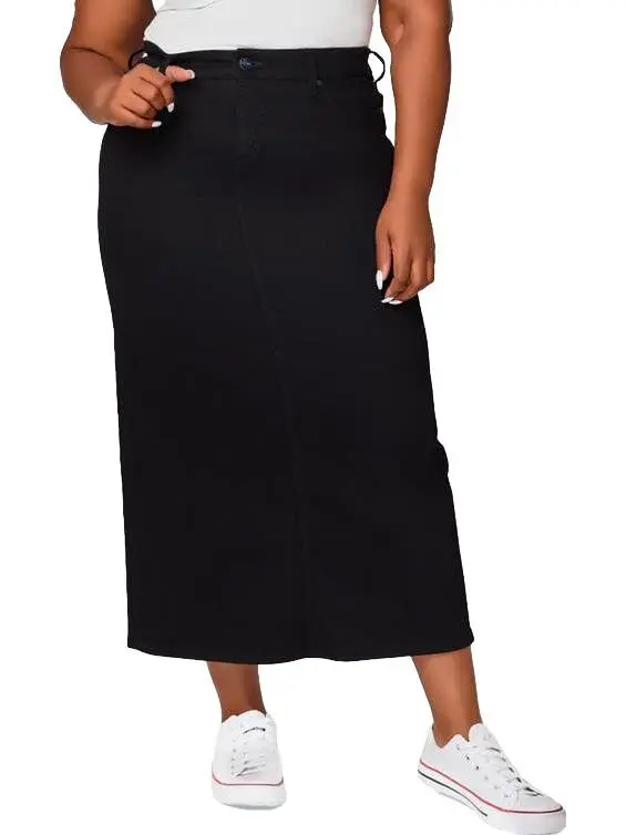 SLINK JEANS Denim Maxi Skirt - Black