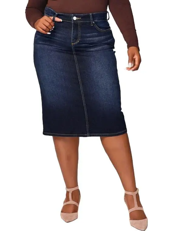 SLINK JEANS Denim Midi Skirt - Emma