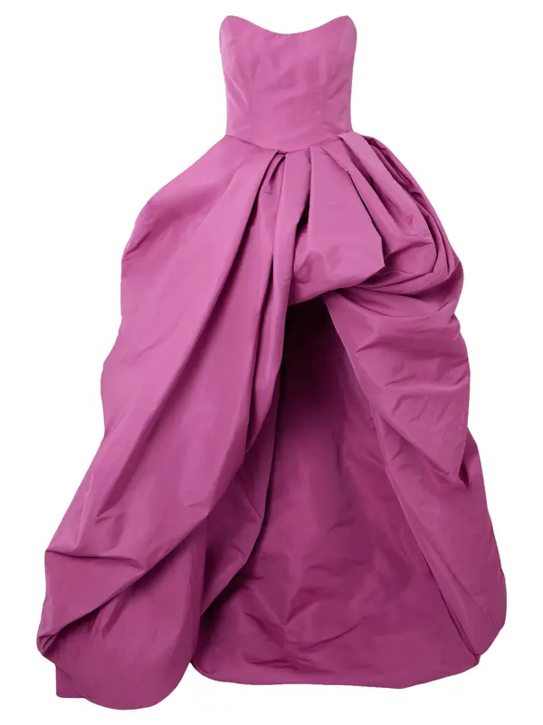 Oscar De La Renta Strapless Faille Gown - Pink