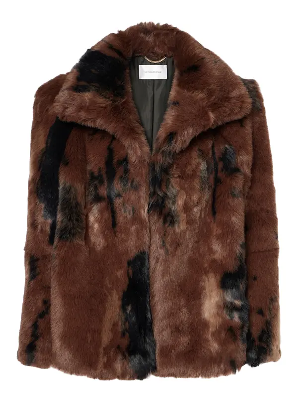 Victoria Beckham Faux Fur Jacket - Brown
