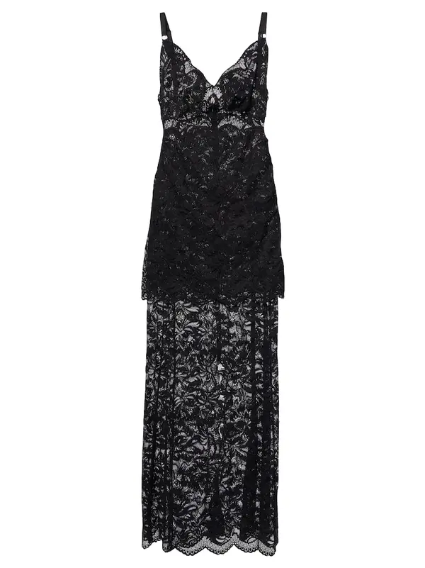 Rabanne Lace Maxi Dress - Black