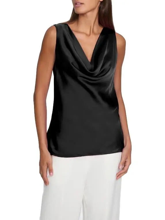 Elie Tahari Jane Cowl Neck Tank - Noir