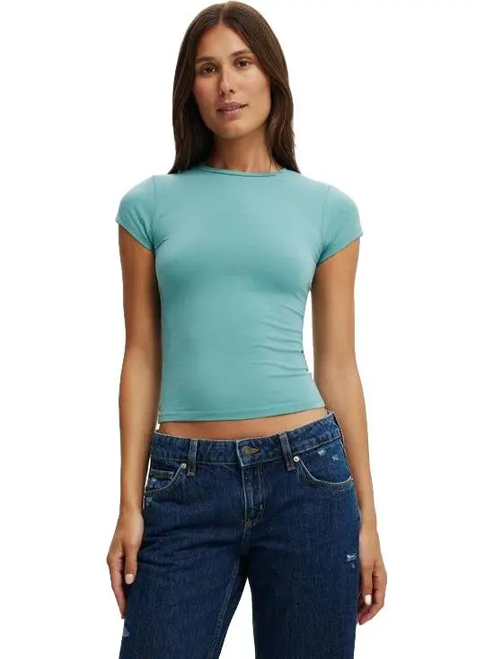COTTON ON All Day Crew Tee - Crystal Tide