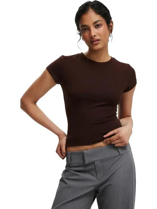 COTTON ON All Day Crew Neck Tee - Dark Oak