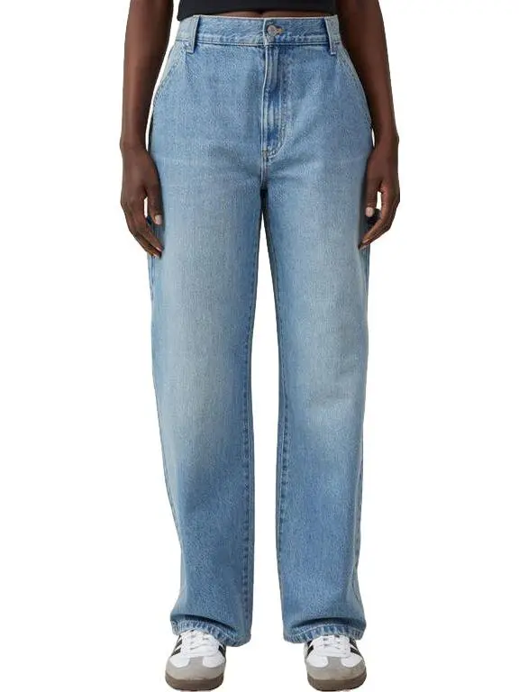 COTTON ON Loose Straight Leg Jeans - Bells Blue Carpenter