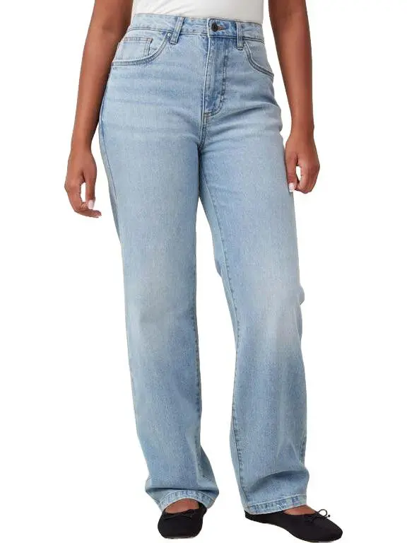 COTTON ON Curvy Straight Stretch Jeans - Cloud Blue