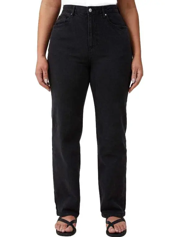 COTTON ON Curvy Straight Stretch Jeans - Graphite Black