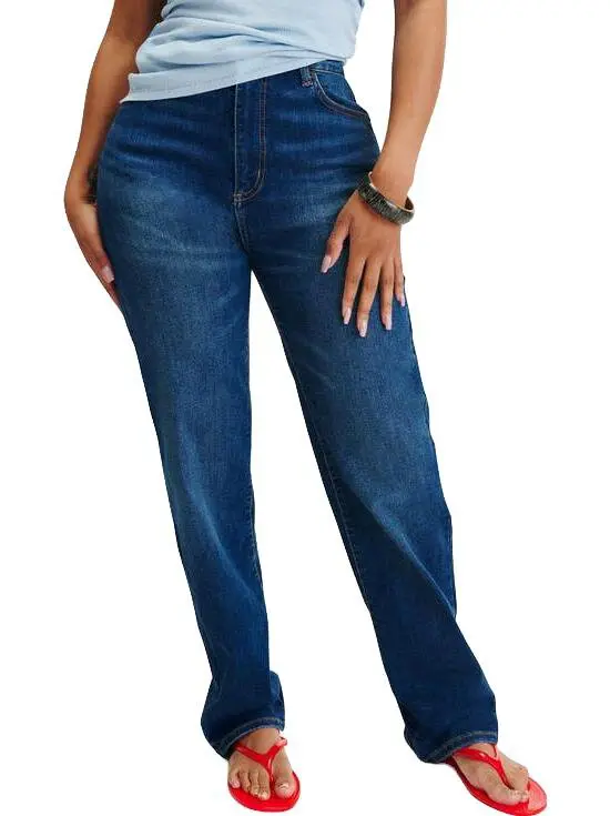 COTTON ON Curvy Straight Stretch Jeans - Mandy Blue