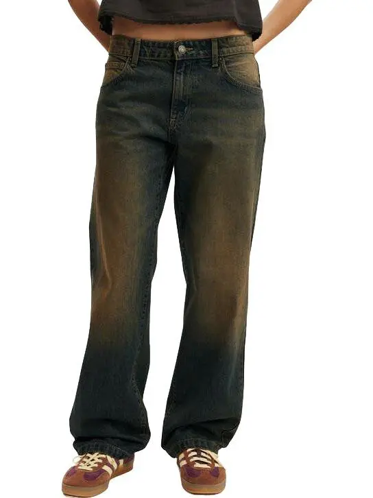 COTTON ON Low Rise Straight Leg Jean - Honey Blue