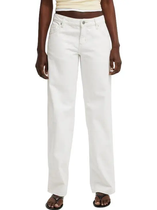 COTTON ON Low Rise Straight Leg Jeans - Vintage White