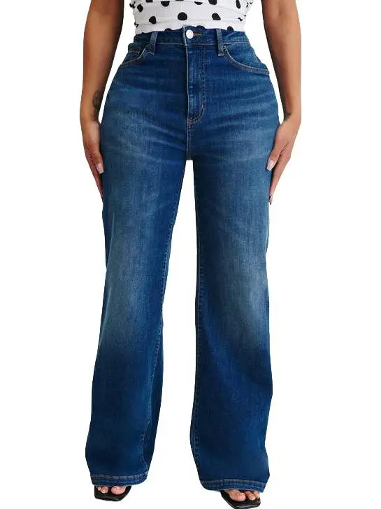 COTTON ON Curvy Stretch Wide Leg Jeans - Mandy Blue