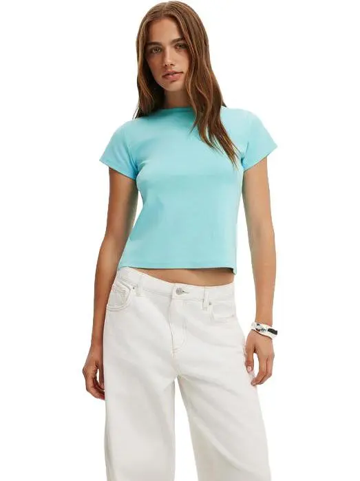 COTTON ON 90s Baby Tee - Aqua Crush