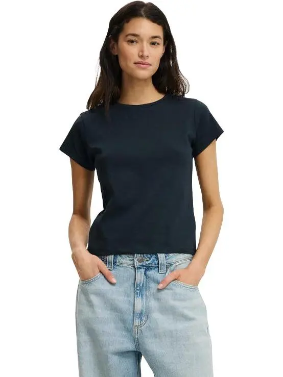 COTTON ON 90s Baby Tee - Ink Navy