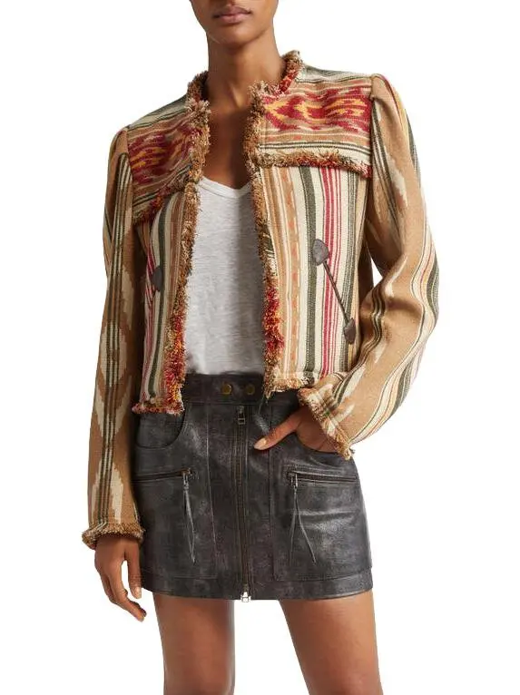 Isabel Marant Delphina Striped Jacket - Camel
