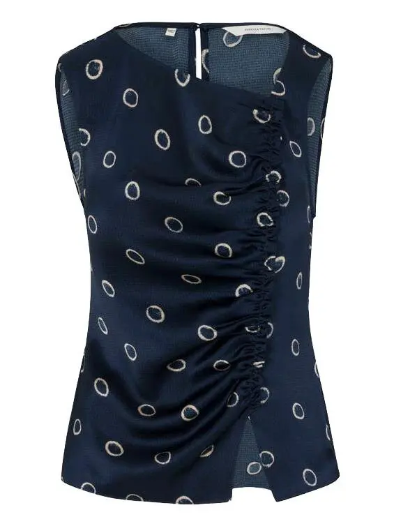 Rebecca Taylor Hazy Dot Sleeveless Blouse - Navy Combo