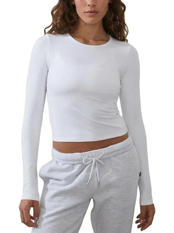 Cotton:on Active Ultra Soft Fitted Long Sleeve Top - White