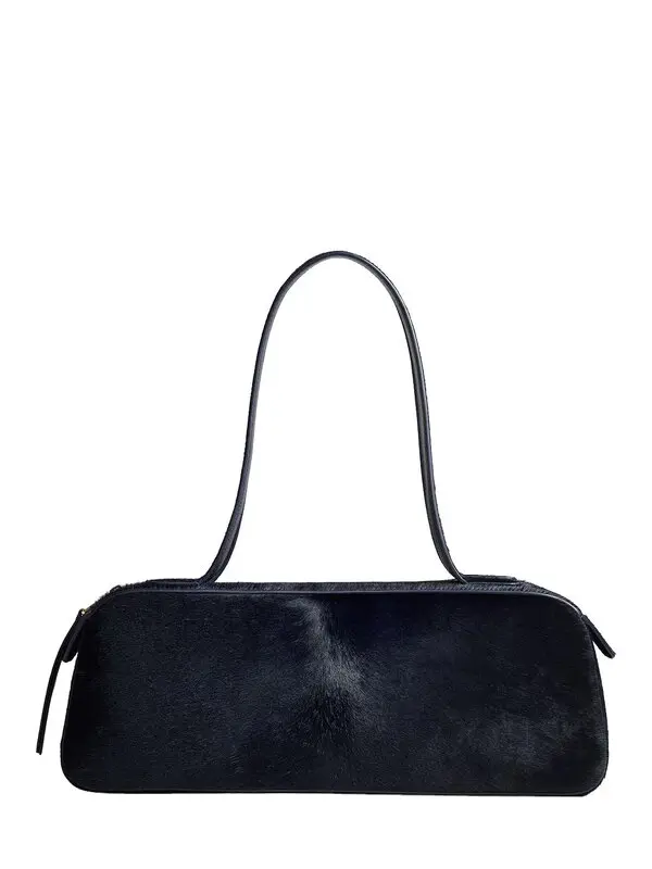 Khaite Simona Calf Hair Shoulder Bag - Midnight Navy