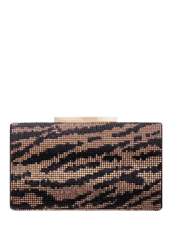 Nina Lea Frame Clutch - Black-gold