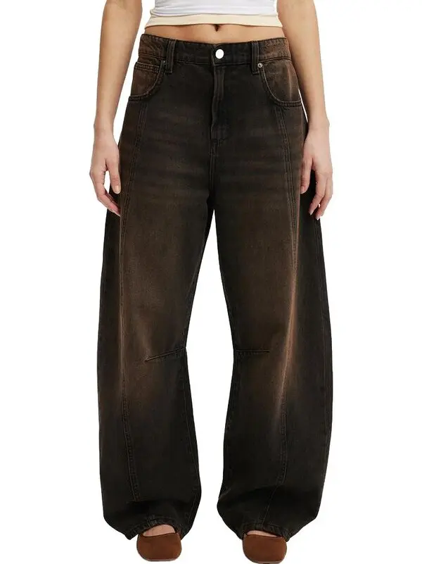 COTTON ON Barrel Jean - Seam Dune Black